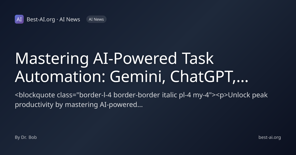 Mastering AI-Powered Task Automation: Gemini, ChatGPT, and Scheduled ...