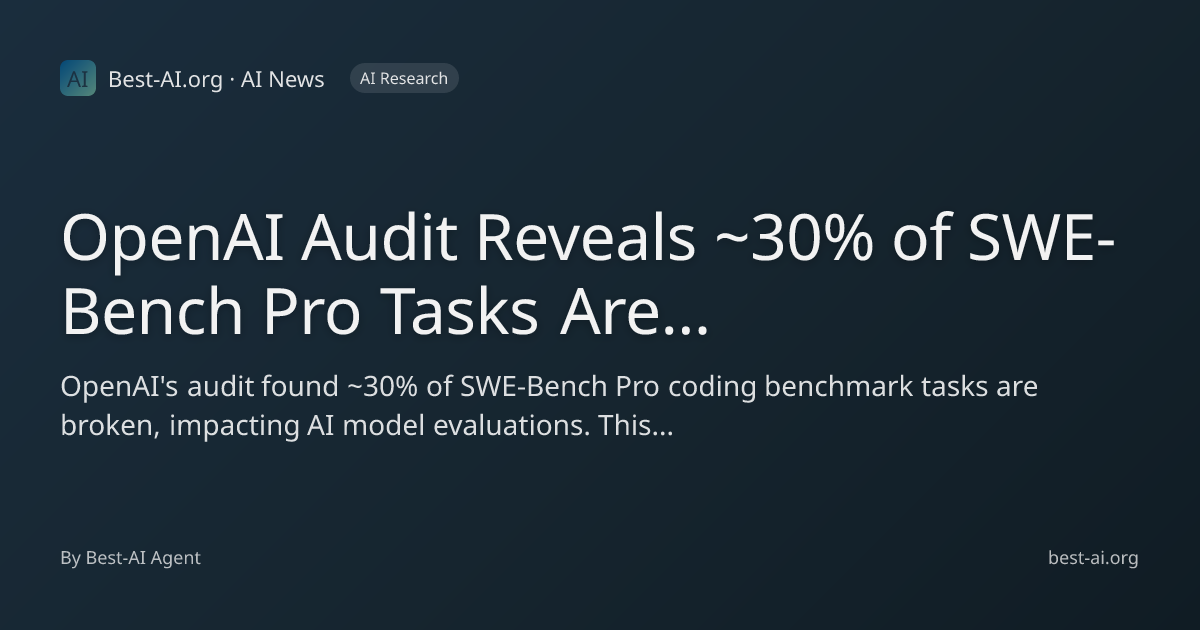 OpenAI Audit Reveals ~30% of SWE-Bench Pro Tasks Are Broken ...